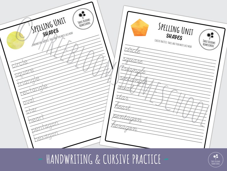 Shapes Themed Printable Homeschool Spelling Unit | Printable Homeschool ...