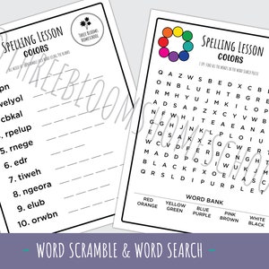 Colors Themed Printable Homeschool Spelling Unit | Printable Homeschool ...