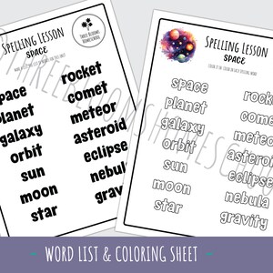 Space Themed Printable Homeschool Spelling Unit | Printable Homeschool ...