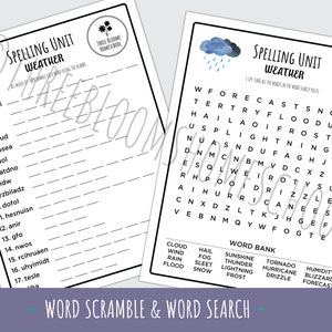Weather Themed Printable Homeschool Spelling Unit | Printable ...