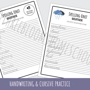 Weather Themed Printable Homeschool Spelling Unit | Printable ...