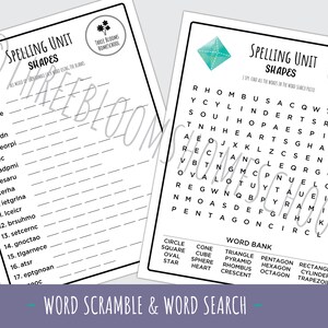 Shapes Themed Printable Homeschool Spelling Unit | Printable Homeschool ...
