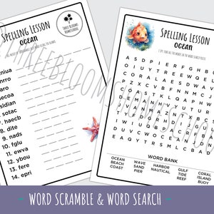Ocean Themed Printable Homeschool Spelling Unit | Printable Homeschool ...