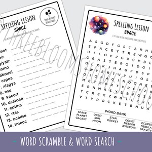 Space Themed Printable Homeschool Spelling Unit | Printable Homeschool ...
