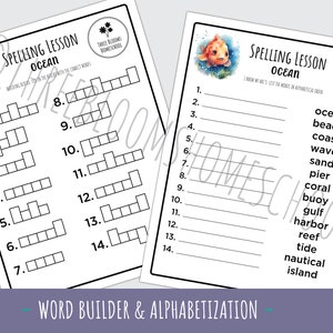 Ocean Themed Printable Homeschool Spelling Unit | Printable Homeschool ...