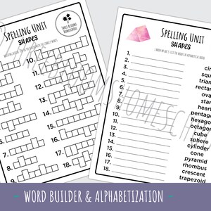 Shapes Themed Printable Homeschool Spelling Unit | Printable Homeschool ...