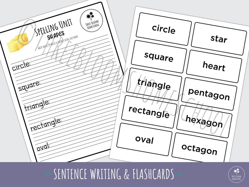 Shapes Themed Printable Homeschool Spelling Unit | Printable Homeschool ...