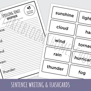 Weather Themed Printable Homeschool Spelling Unit | Printable ...