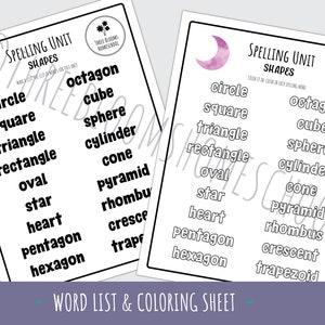 Shapes Themed Printable Homeschool Spelling Unit | Printable Homeschool ...