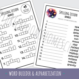 Space Themed Printable Homeschool Spelling Unit | Printable Homeschool ...