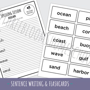 Ocean Themed Printable Homeschool Spelling Unit | Printable Homeschool ...