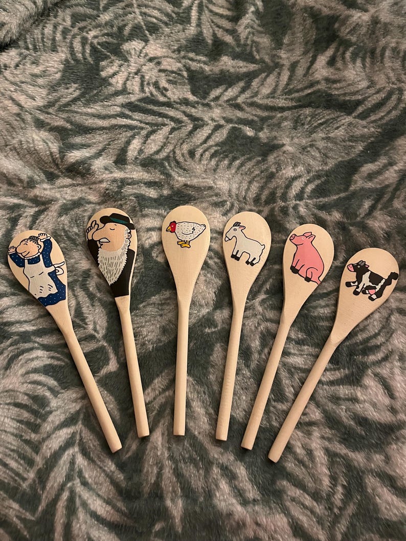 A Squash & A Squeeze Inspired Wooden Story Spoons (6 Pack) - Etsy UK