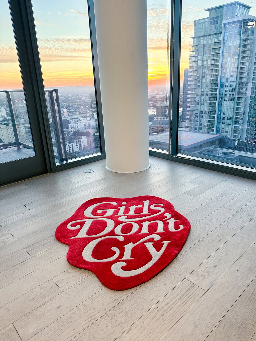 Girl's Don't Cry Heart Rug | 100% Hand Tufted Rug | Custom Rug for ...
