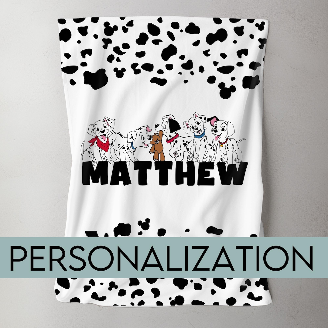 Personalized Name Dalmatian Puppy Blanket, Custom Name Blanket ...