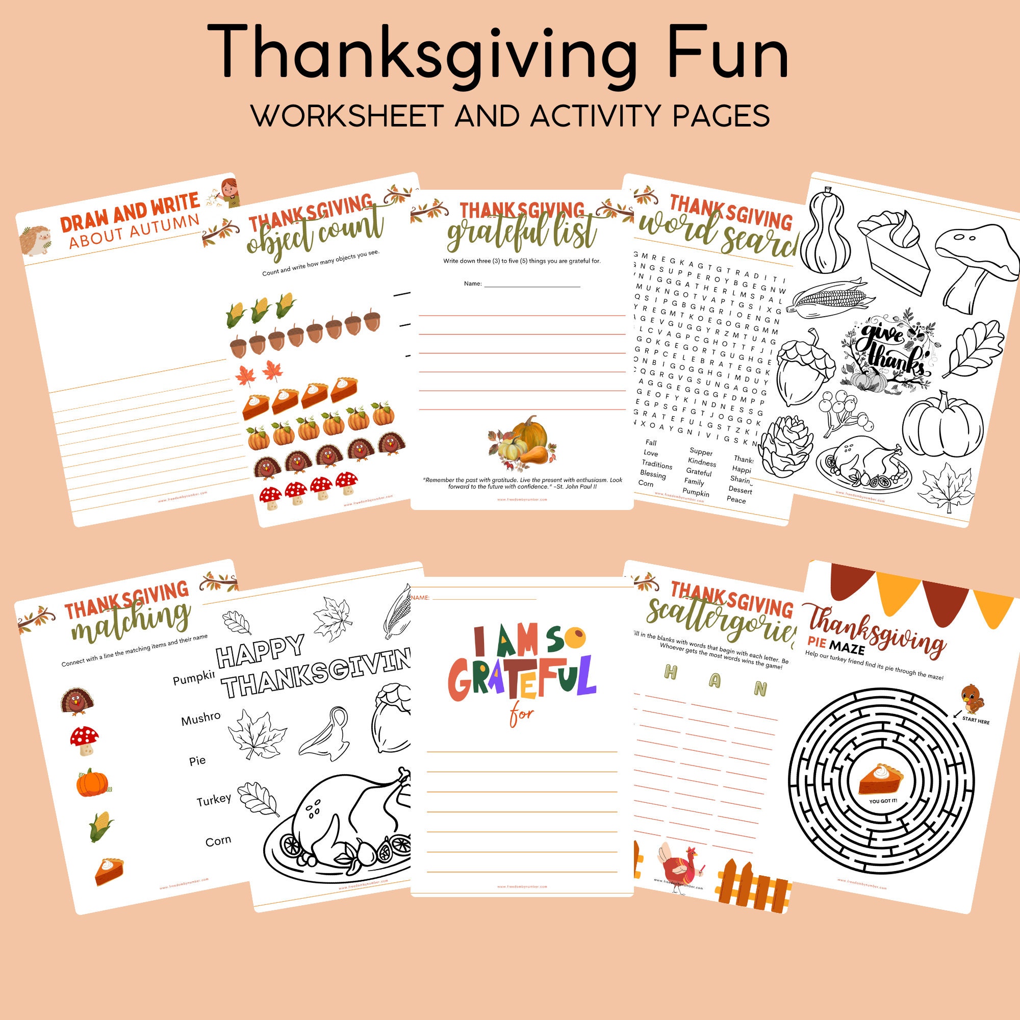 20 Printable Thanksgiving Activities Thanksgiving Fun - Etsy