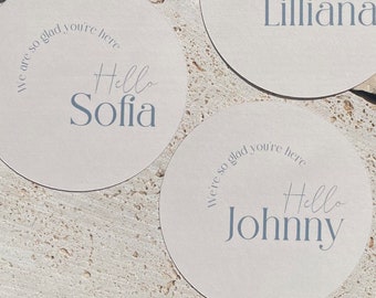 Wedding Place Cards Round Personalized Wooden Wedding Place Seating ...