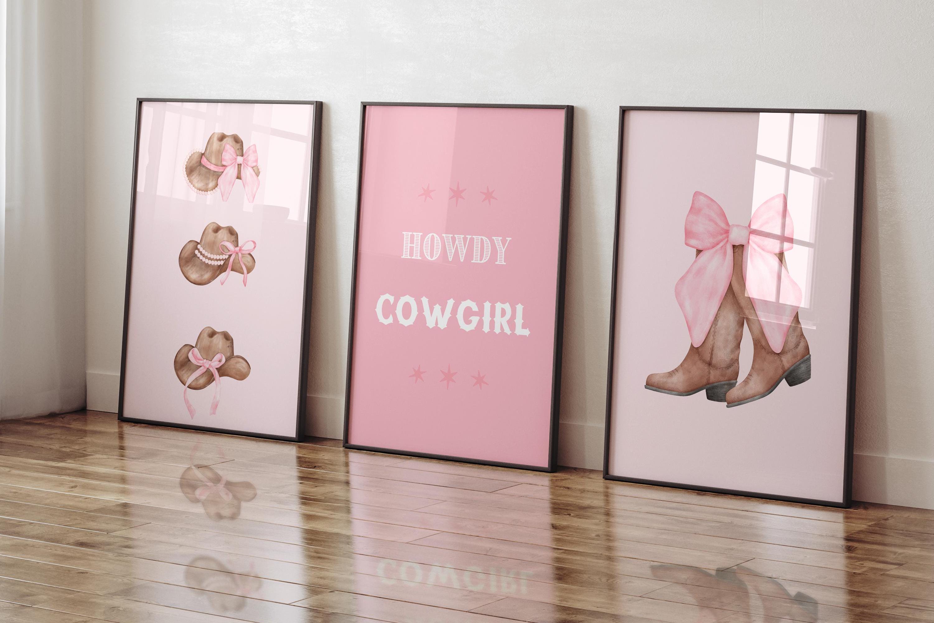 Cowgirl Art Prints Set: Pink Western Decor (digital Download) - Etsy