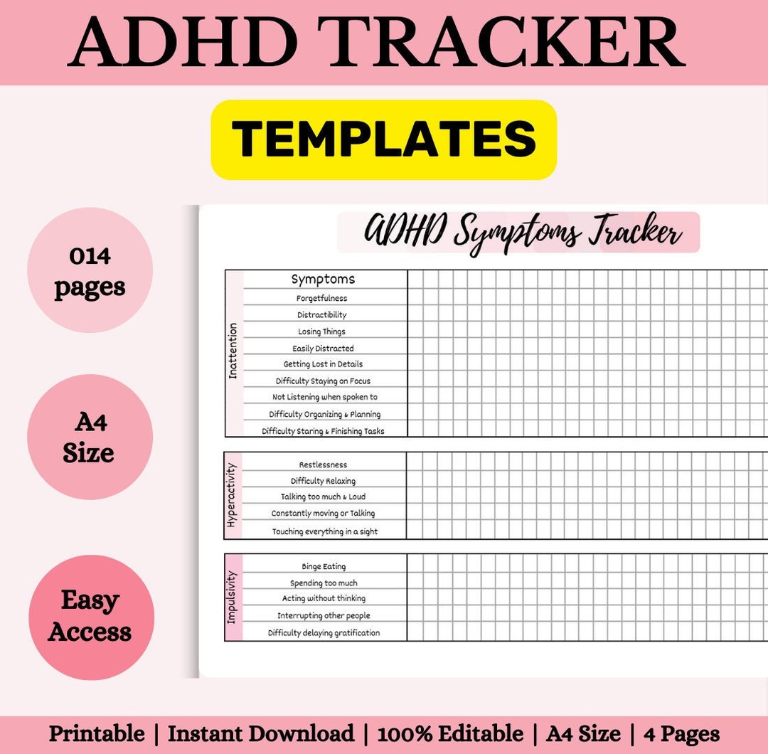 ADHD TRACKER Printable ADHD Checklist Expert-made Adhd - Etsy