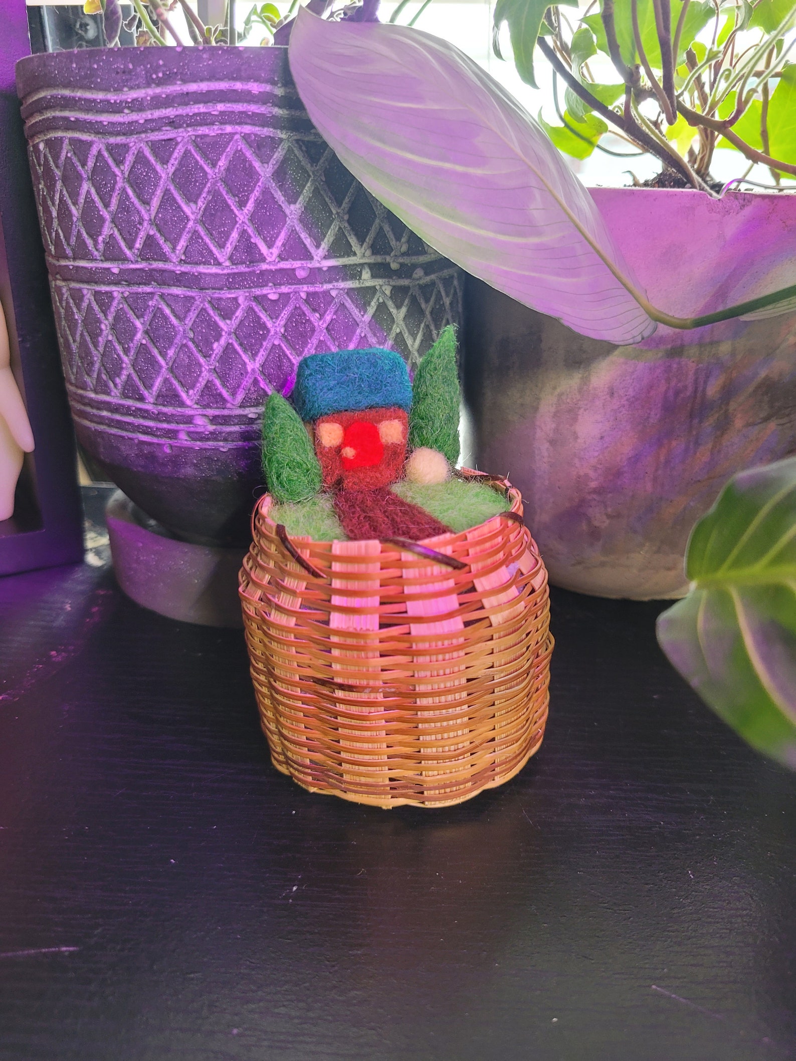 Miniature Log Cabin Needle Felted Sculpture Wooden House Wool Art ...