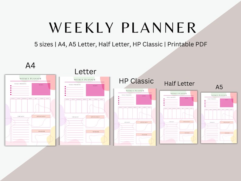 Weekly Planner Printable Weekly to Do List Pastel Weekly - Etsy
