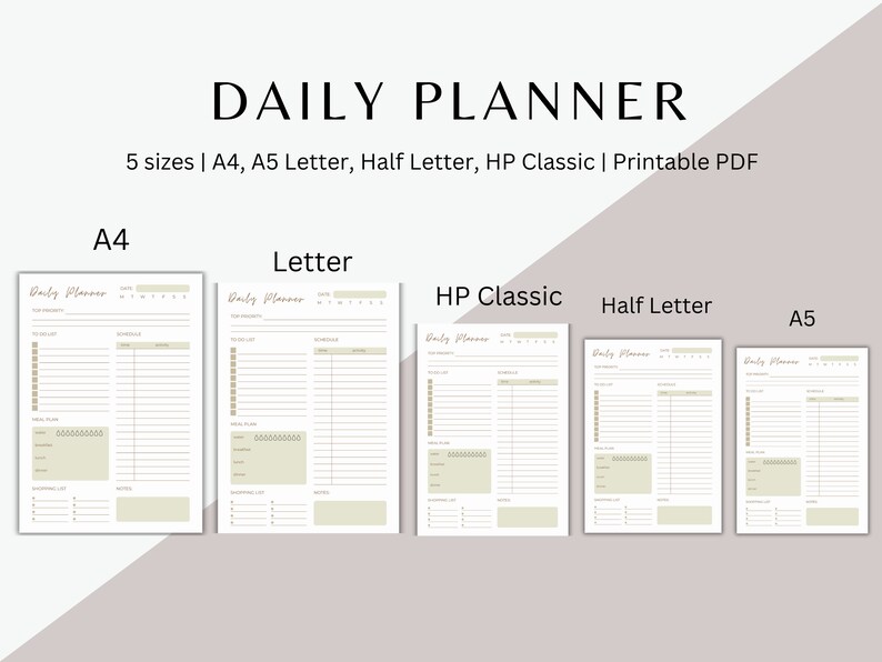Minimalist Daily Planner Printable Daily Journal Printable - Etsy