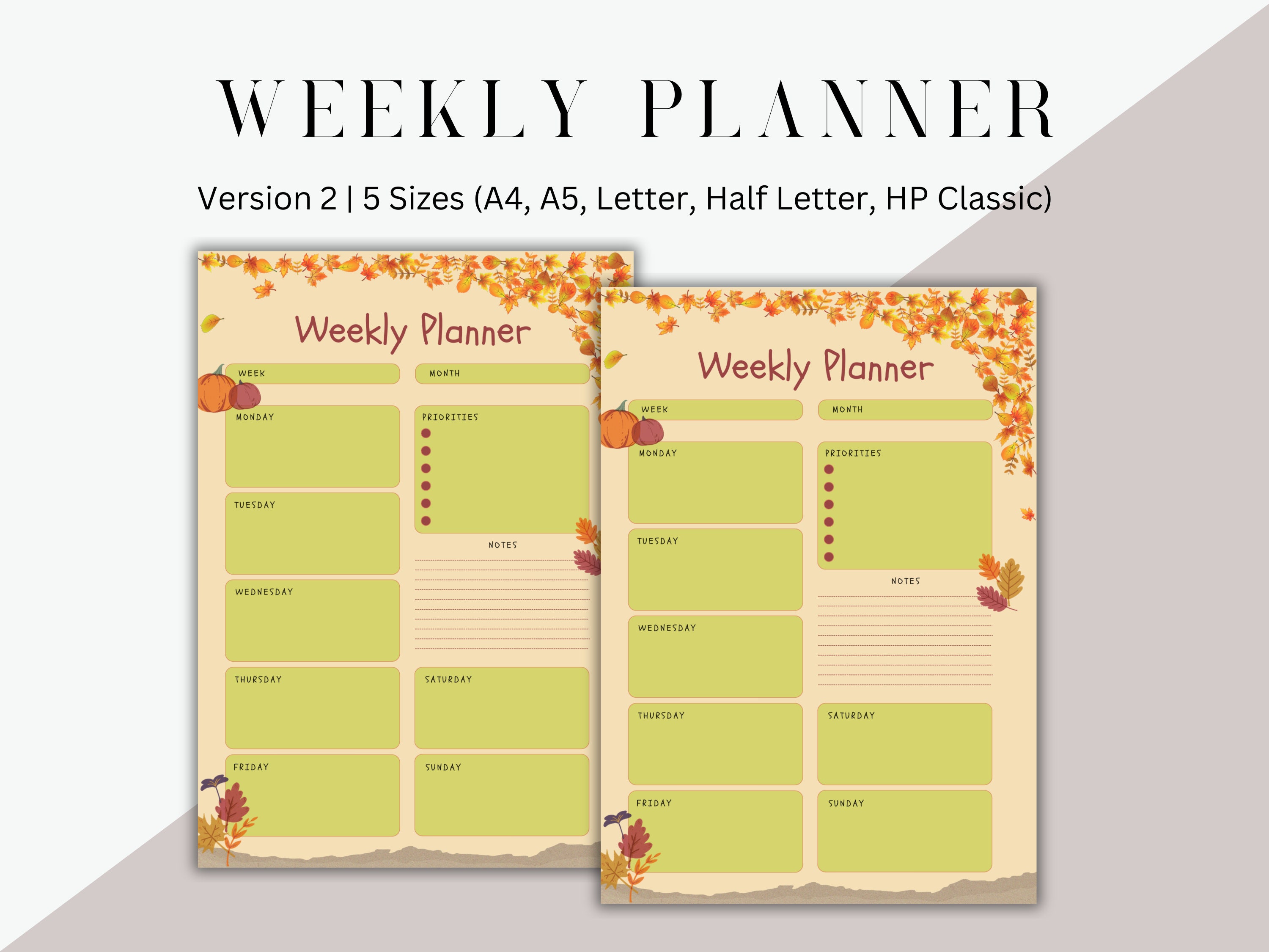 Fall Weekly Planner Printable Weekly to Do List Fall Weekly - Etsy