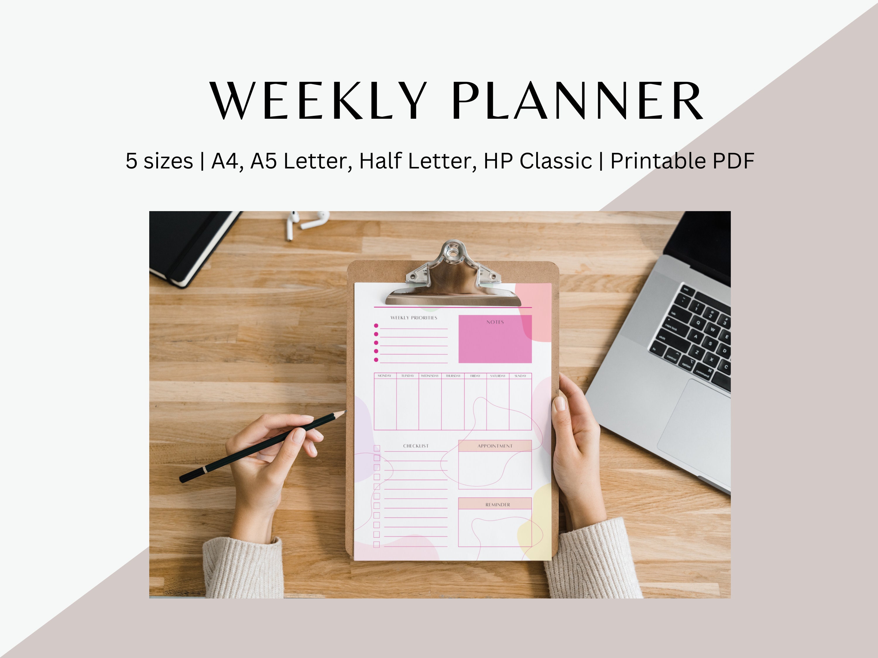 Weekly Planner Printable Weekly to Do List Pastel Weekly - Etsy