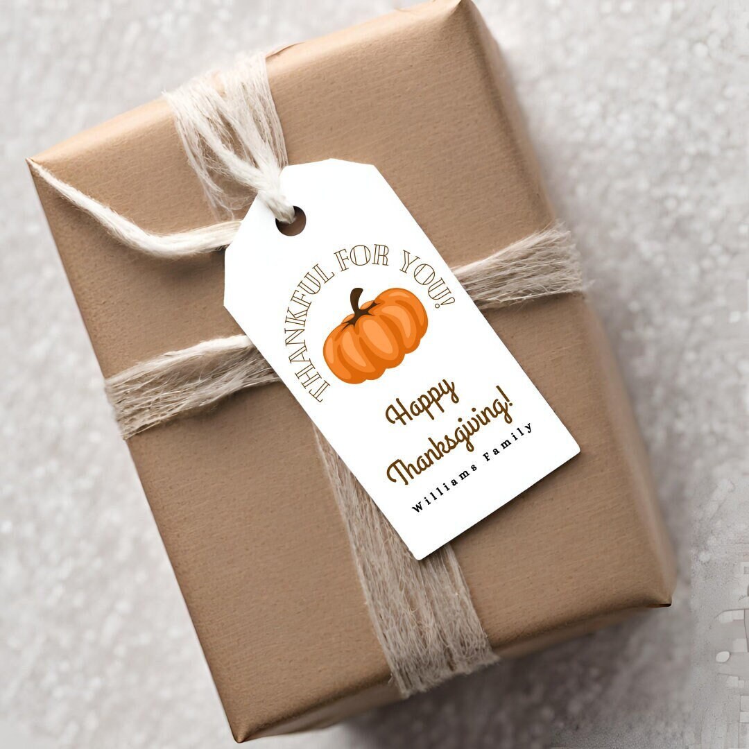 Thanksgiving Gift Tag Editable Gift Tag Personalized Custom - Etsy