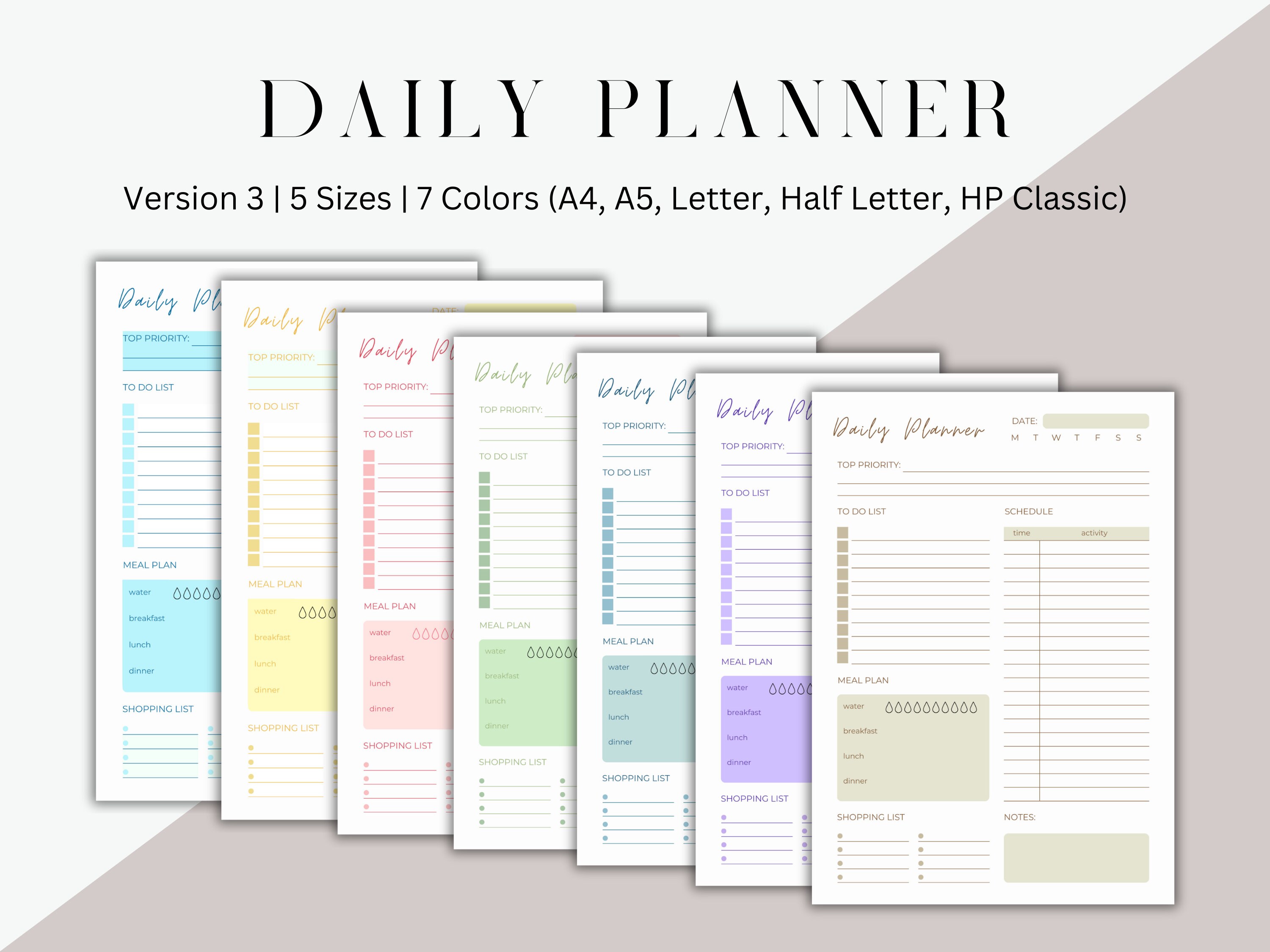 Minimalist Daily Planner Printable Daily Journal Printable - Etsy