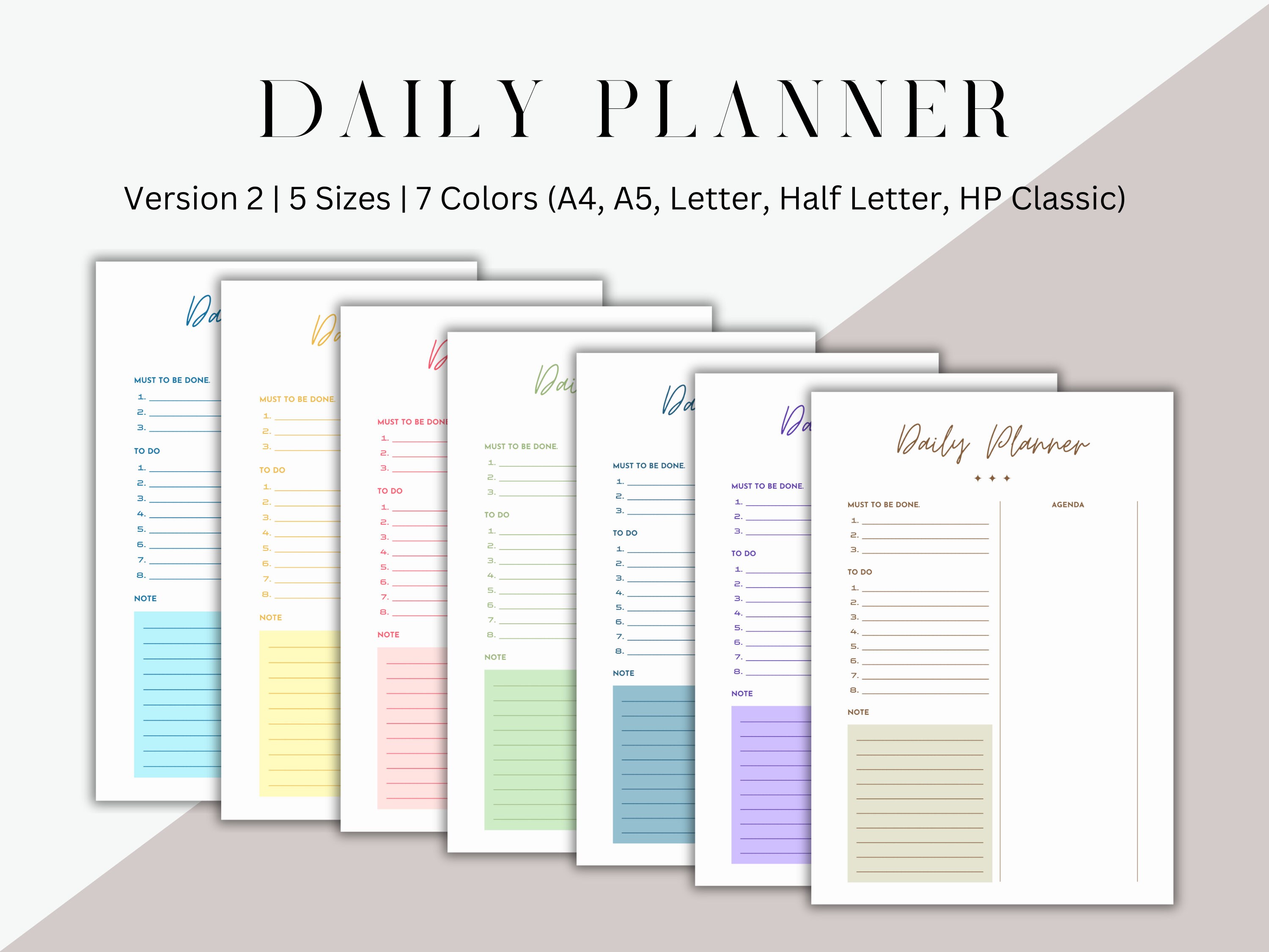 Minimalist Daily Planner Printable Daily Journal Printable - Etsy