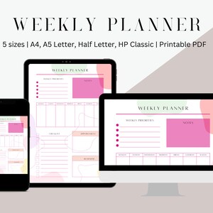 Weekly Planner Printable Weekly to Do List Pastel Weekly - Etsy