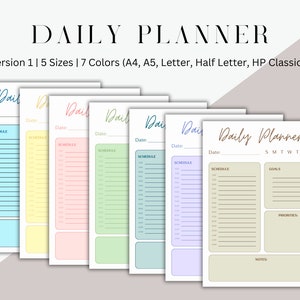 Minimalist Daily Planner Printable Daily Journal Printable - Etsy