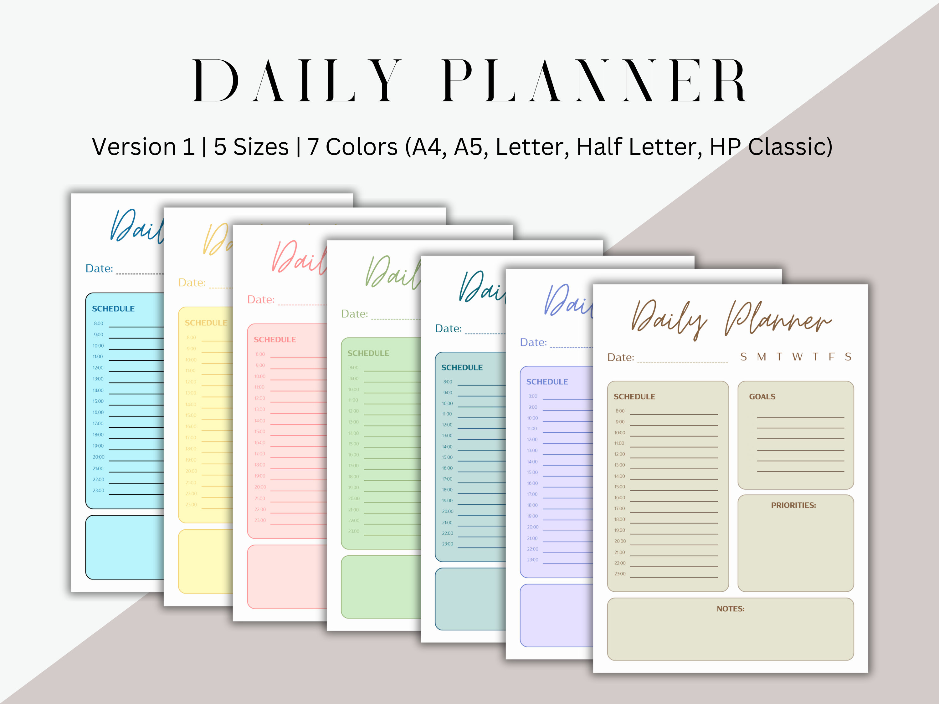Minimalist Daily Planner Printable Daily Journal Printable - Etsy