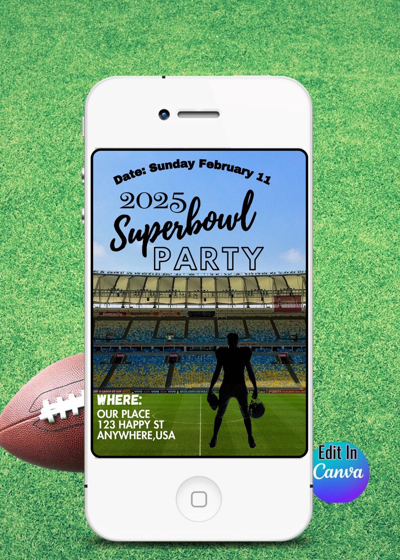 Super Bowl Party Invite EDITABLE | SUPER BOWL Invitation | Digital ...