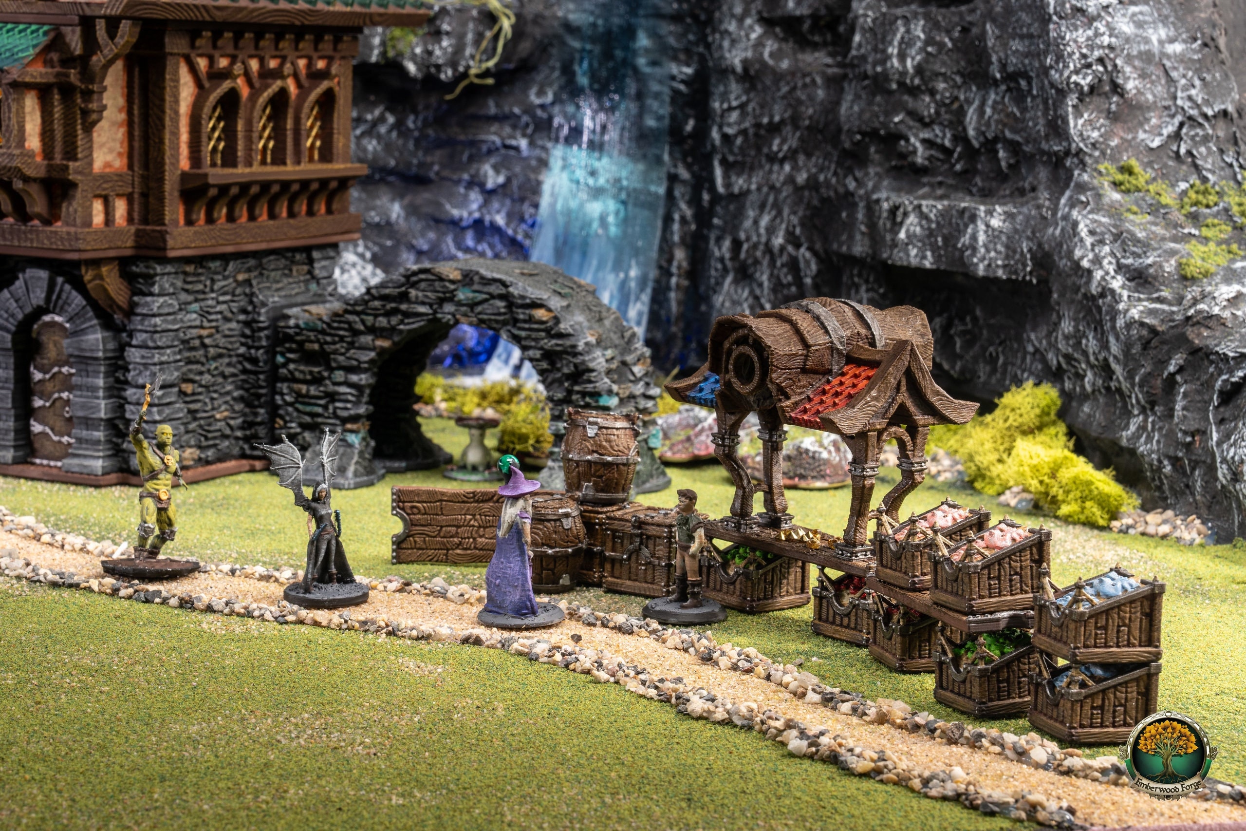Emberwood Marketplace Set Dnd Dungeons & Dragons Tabletop Miniature RPG Wargaming Terrain ...