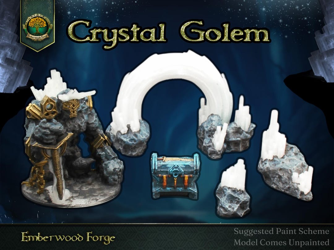 Ice Crystal Golem Encounter Set | Dnd | Dungeons & Dragons | Tabletop ...