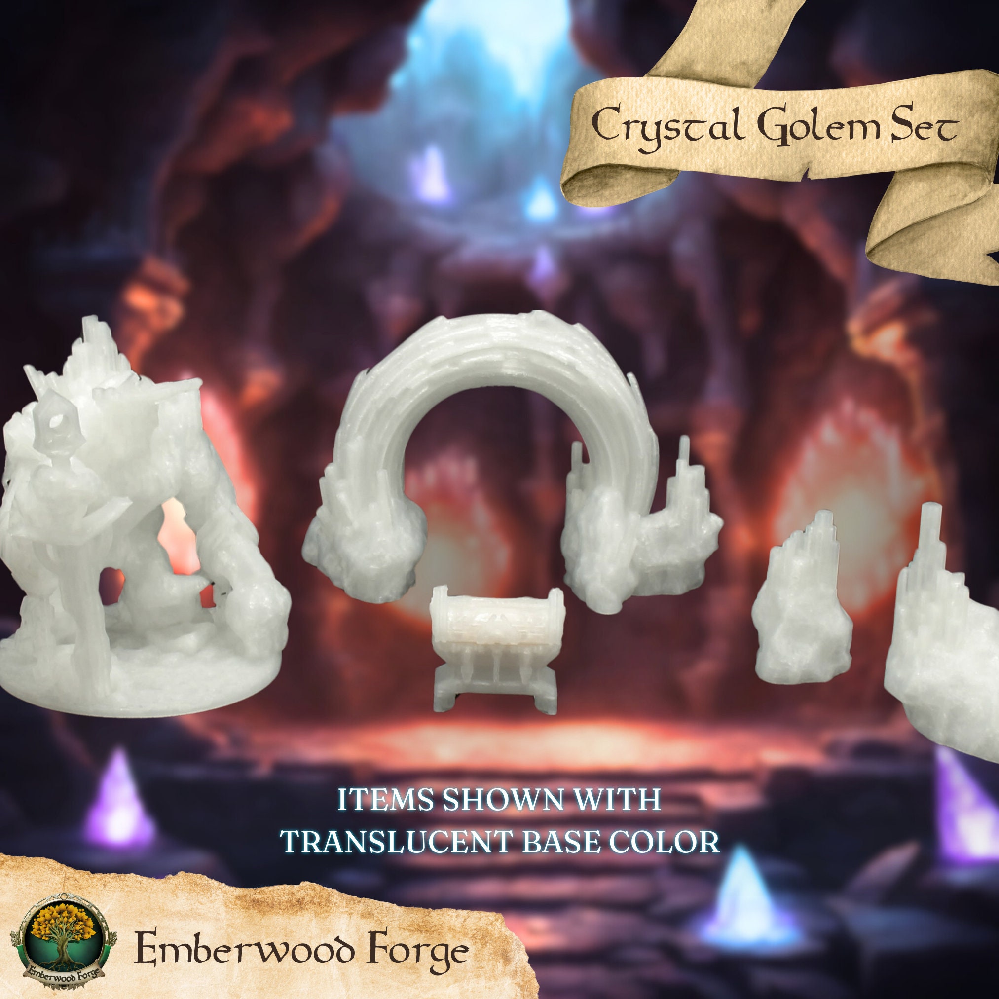 Ice Crystal Golem Encounter Set Dnd Dungeons & Dragons Tabletop ...