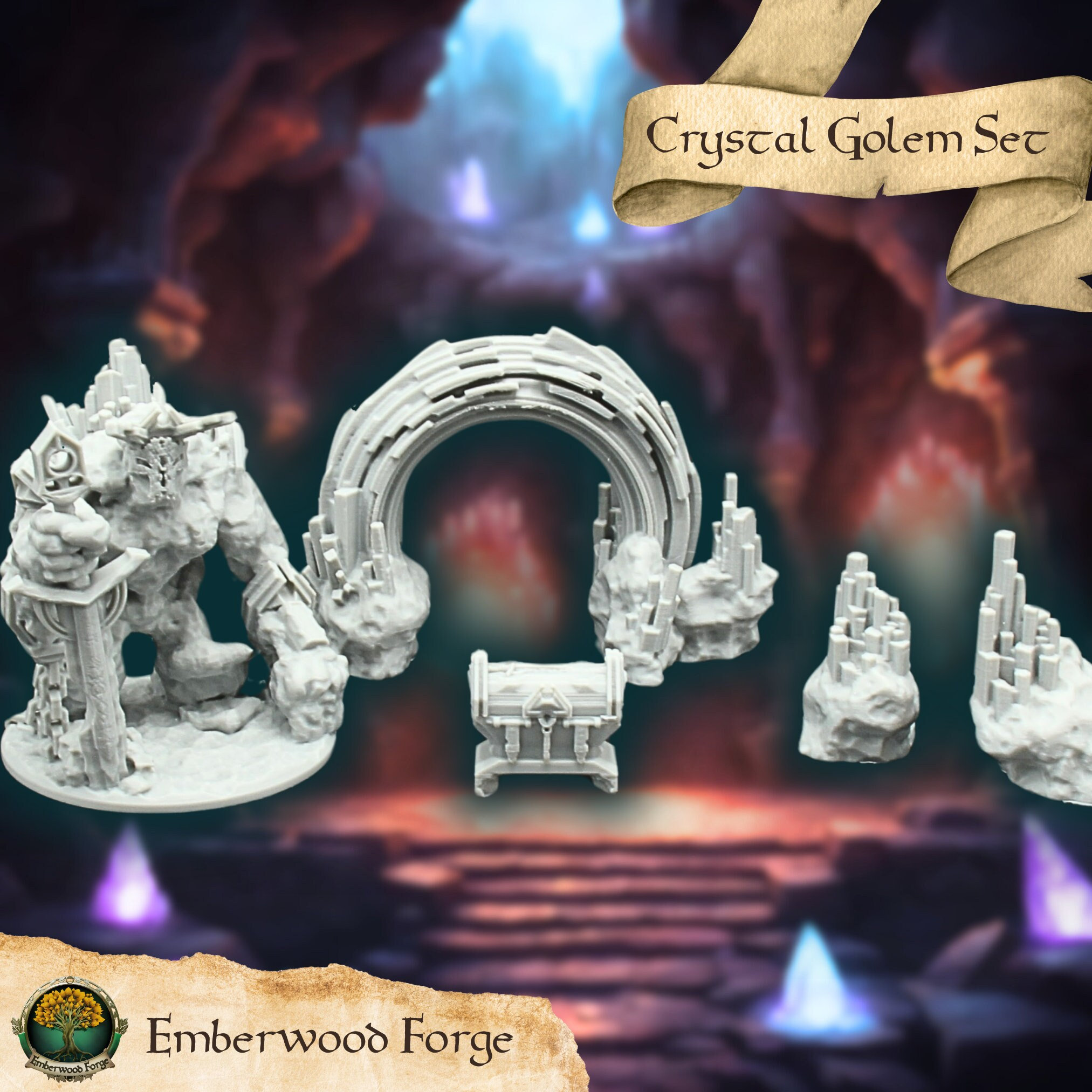 Ice Crystal Golem Encounter Set Dnd Dungeons & Dragons Tabletop ...