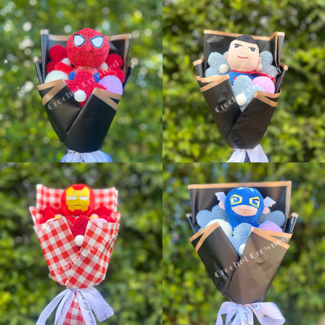 Superhero Flower Bouquet Gift for Boyfriend, Anniversary, Graduation ...