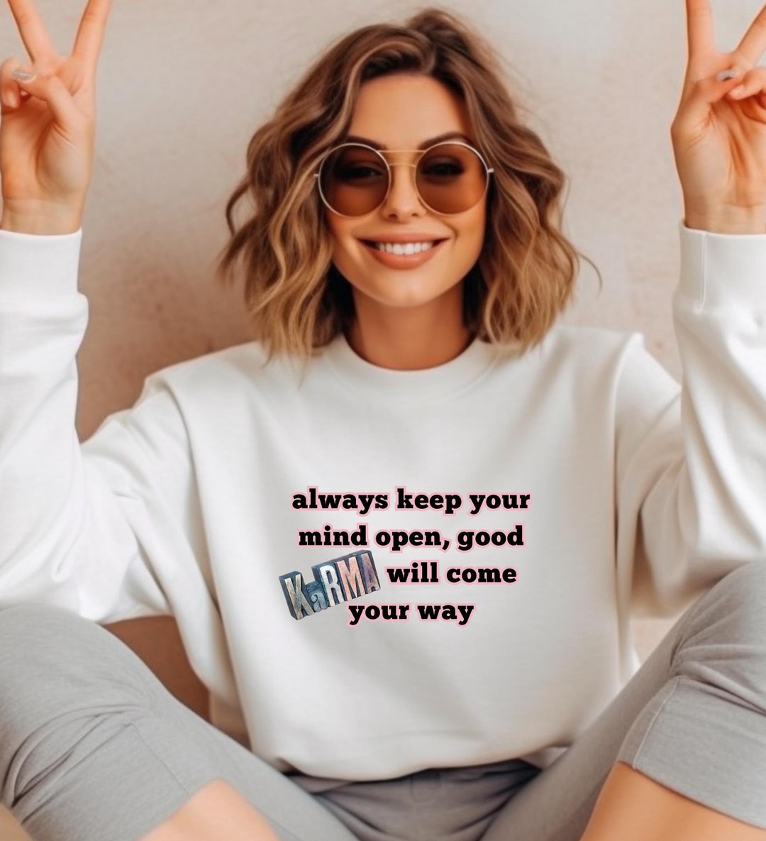 Zen Vibes Sweatshirt, Positive Energy Jumper, Mindful Clothing, Karma Crewneck, Spiritual ...