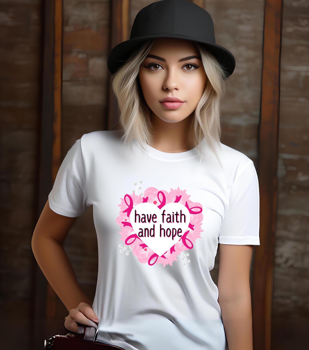 Positivity Heart Pink Ribbon Month Unisex Tee, Breast Cancer Awareness ...
