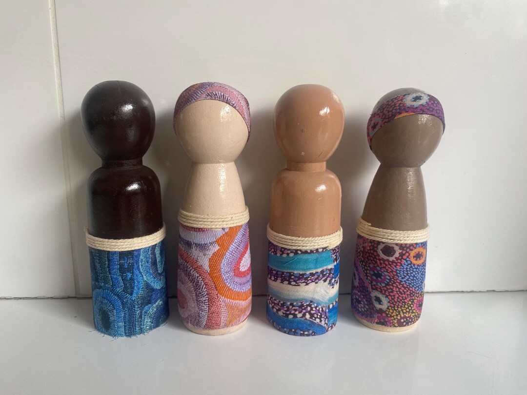 4 Set Indigenous Extra Large Peg Doll - Etsy