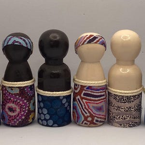 8 Set Indigenous Large Peg Doll - Etsy Australia