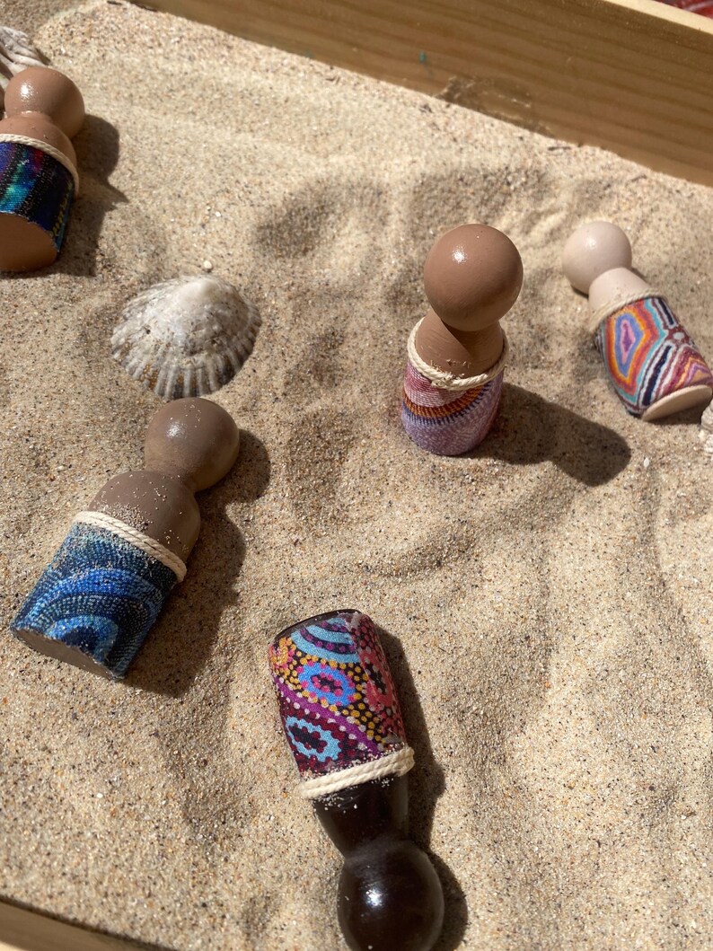 8 Set Indigenous Large Peg Doll - Etsy Australia