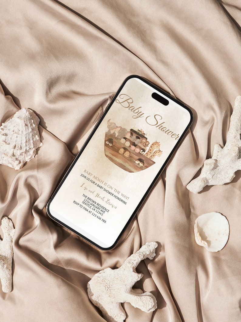 Editable Noah's Ark Theme Animals Baby Shower Sprinkle Invitation ...