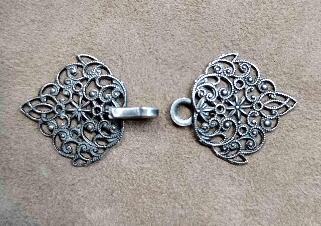 1 Pair of Metal Bodice Hooks, Dirndl, Corset, Gothic Style, Oktoberfest ...