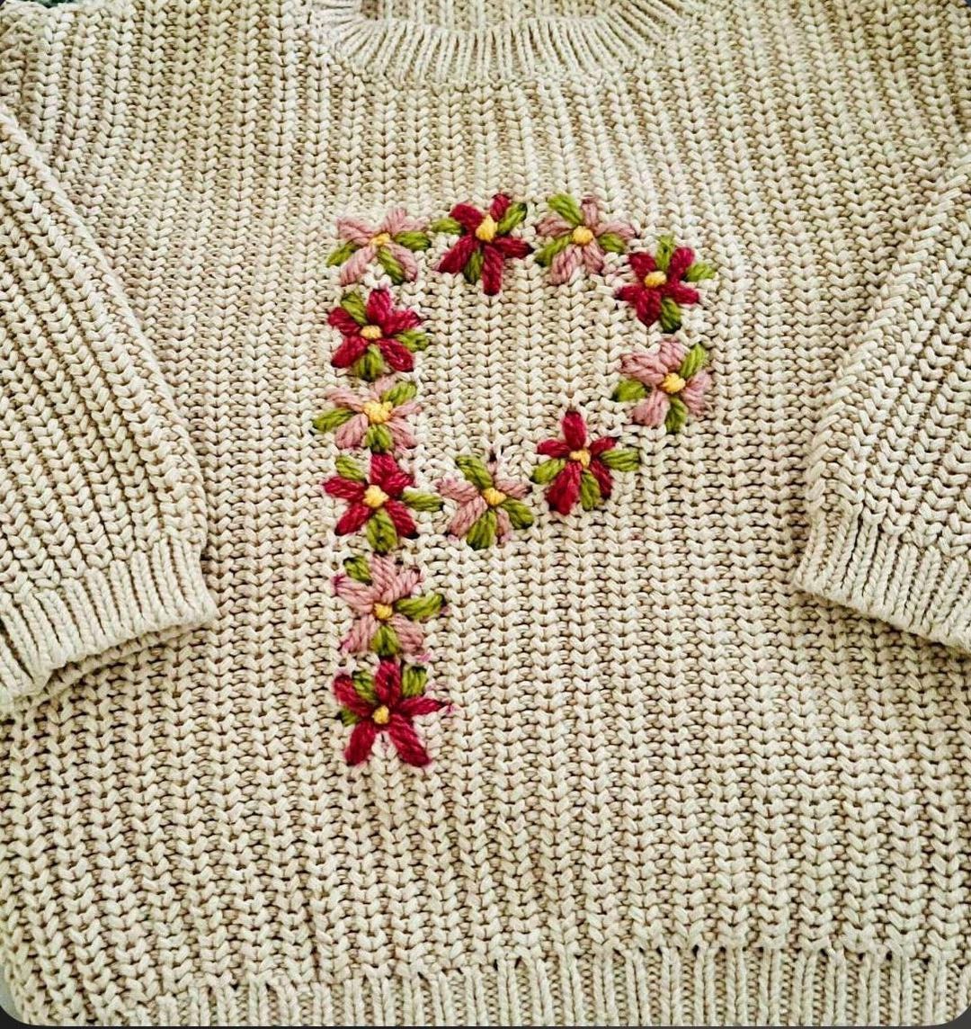 Personalised Hand Embroidered Jumper - Etsy