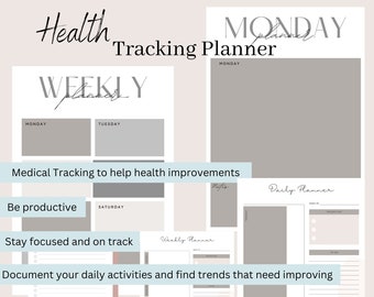 Daily Planner Digital Printable 4 Pdfs well-being Meal Plan Notes ...