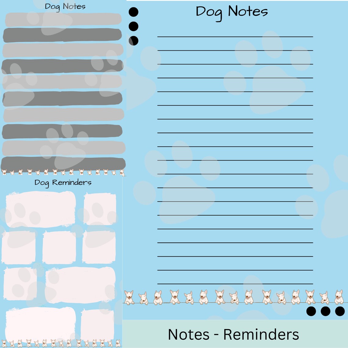 Dog Planner Printable Sky Blue - Etsy