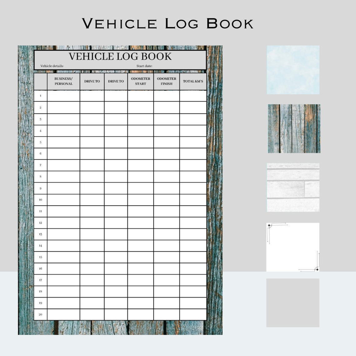 Vehicle Log Book A4 PDF Templates - Etsy Australia